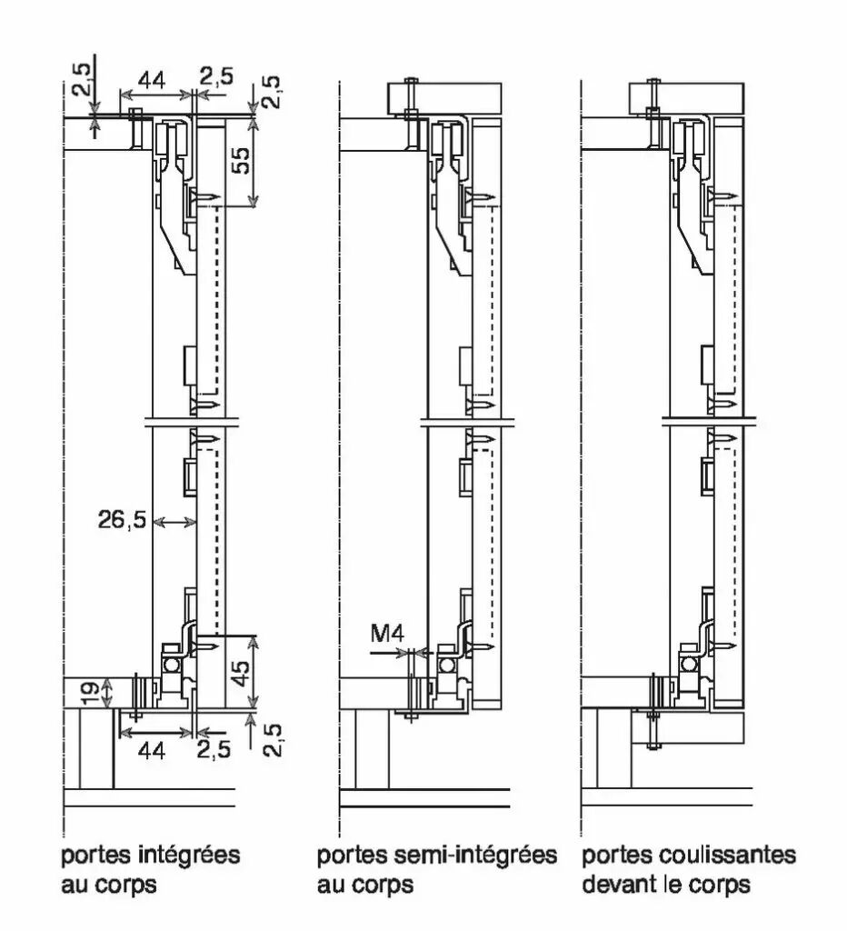 Ferrure de porte pliante multifold 30