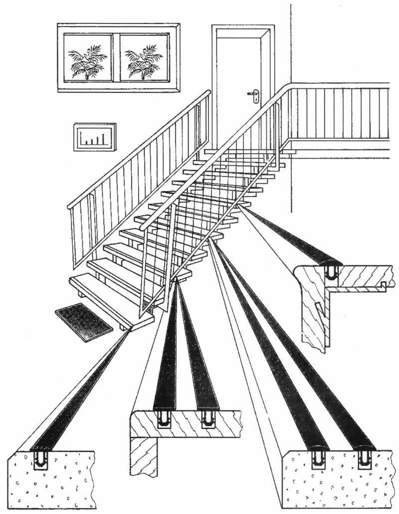 Profil d'escalier à encastrer
